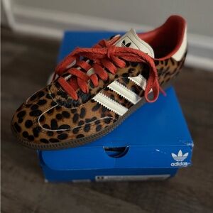 adidas | Shoes | Adidas Leopard Print Sneakers With Red Accents | Poshmark